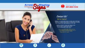 Contact Us Arrow Display Signs